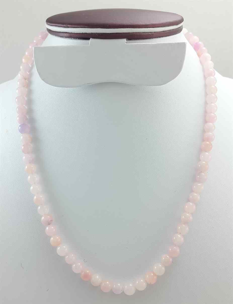 Rose Pink Jade Rosary 26 Gram (Length 19 Inch)